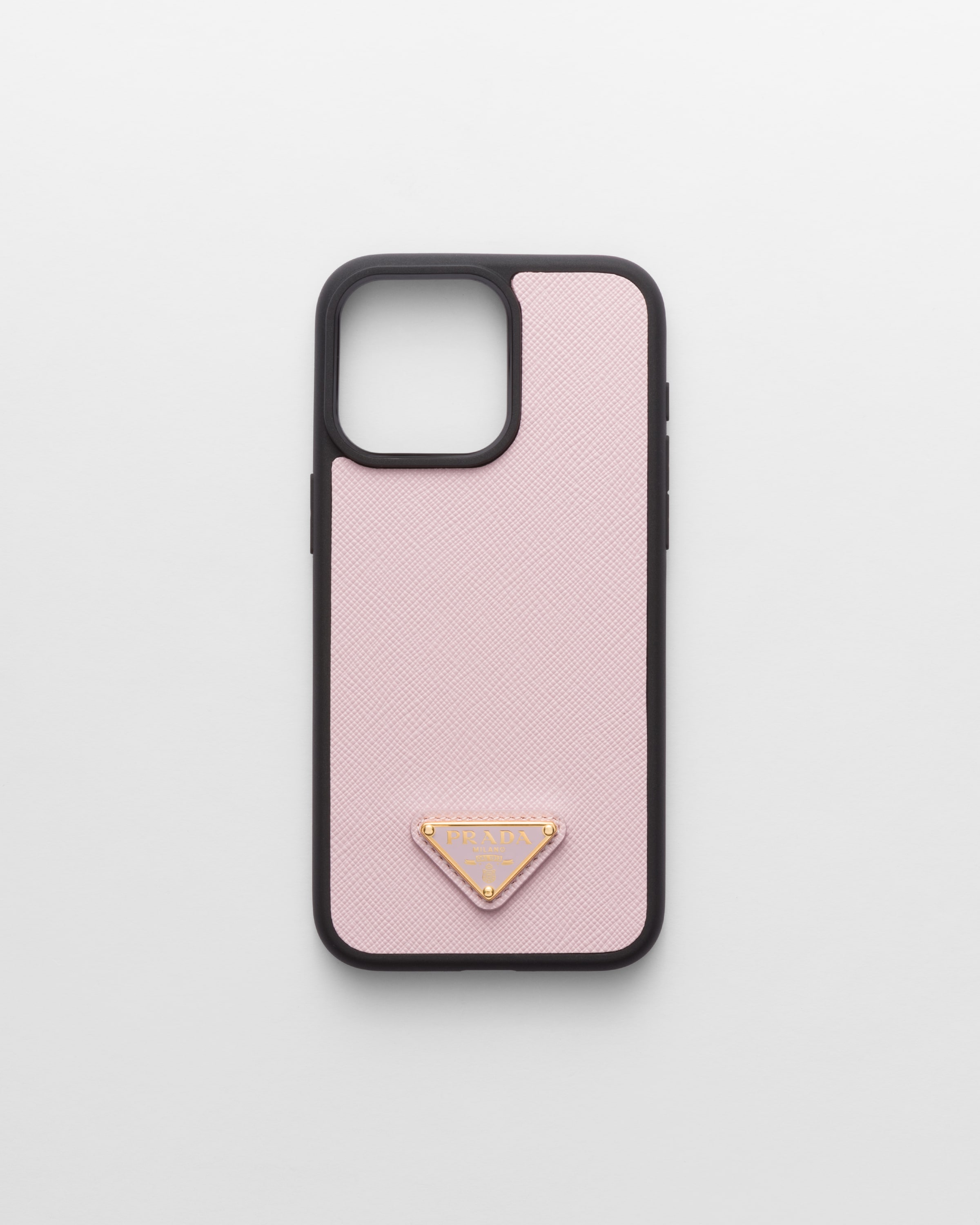 Prada Saffiano Leather Cover For Iphone 15 Pro Max - Alabaster